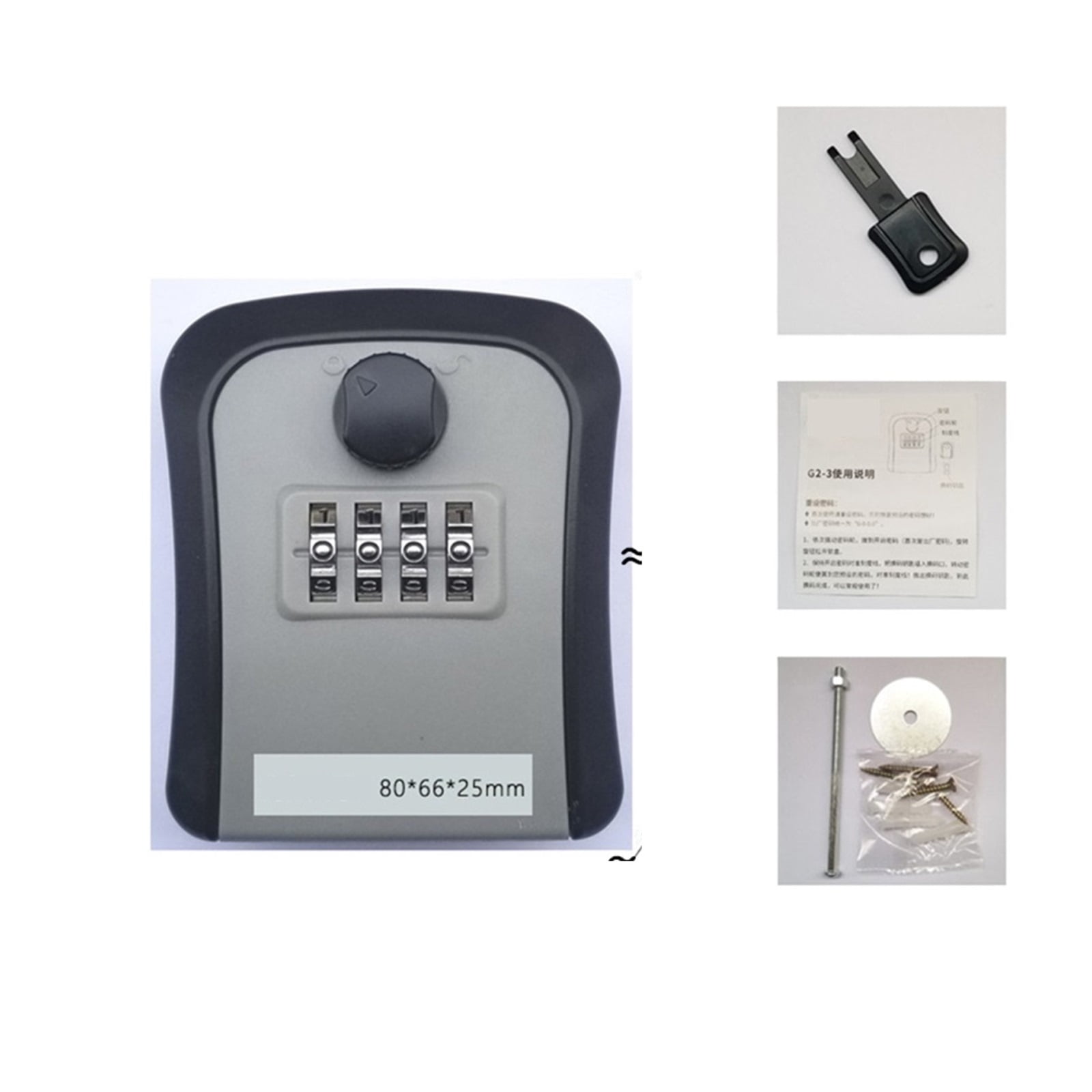 Key Safe Box Outdoor, Plastics Wall-Mounted Key Safe Weatherproof ...