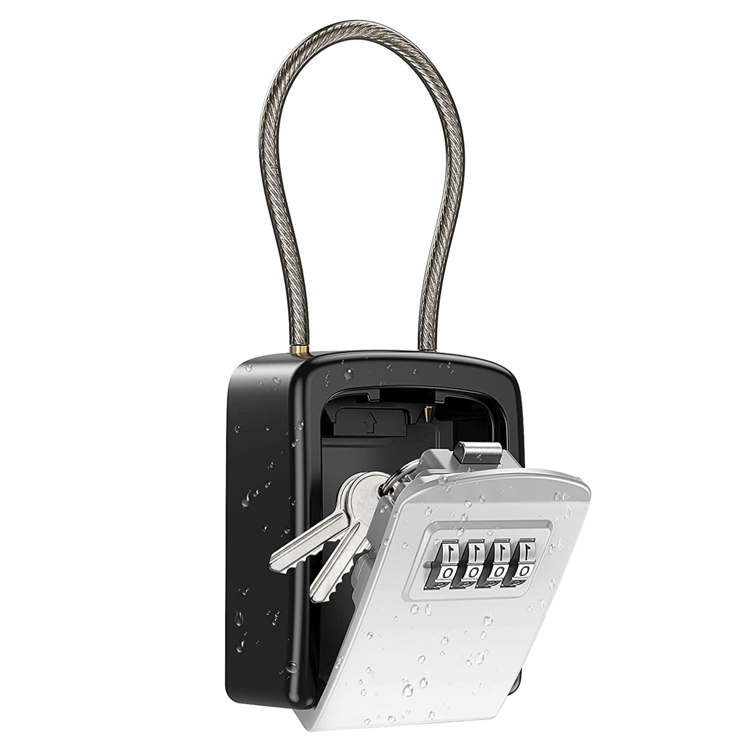 Key Safe Lock Box, 4-Digit Combination Key Safe Box, Waterproof ...