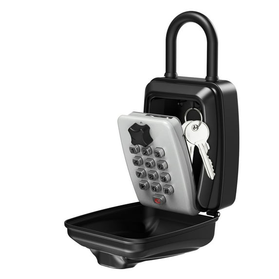 Key Safety Box 9-Digit Push-Button Combination Lock Outdoor Key Storage ...