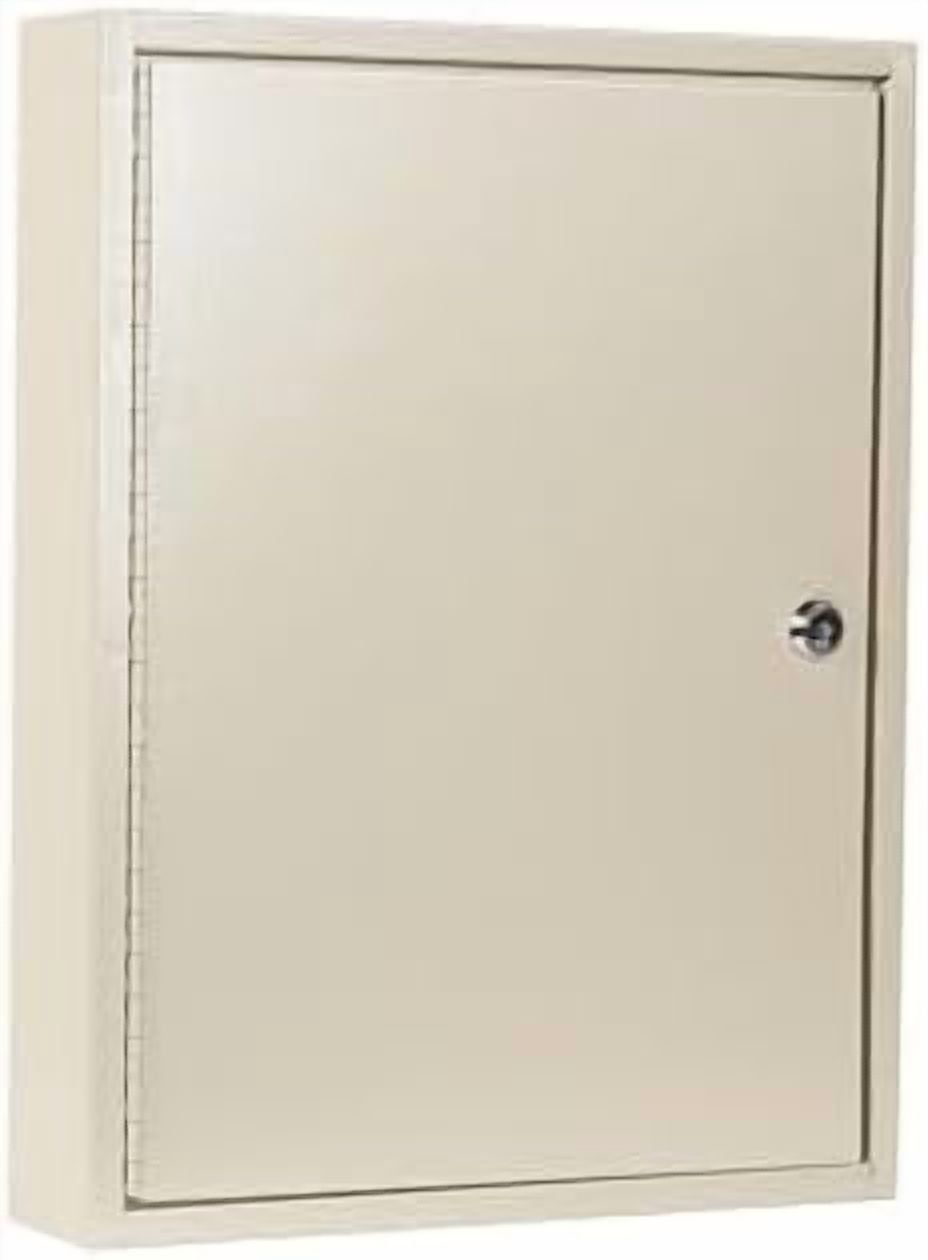 Key Storage Cabinet with Lock, 60 Keys Capacity, Wall Mount, Cream ...