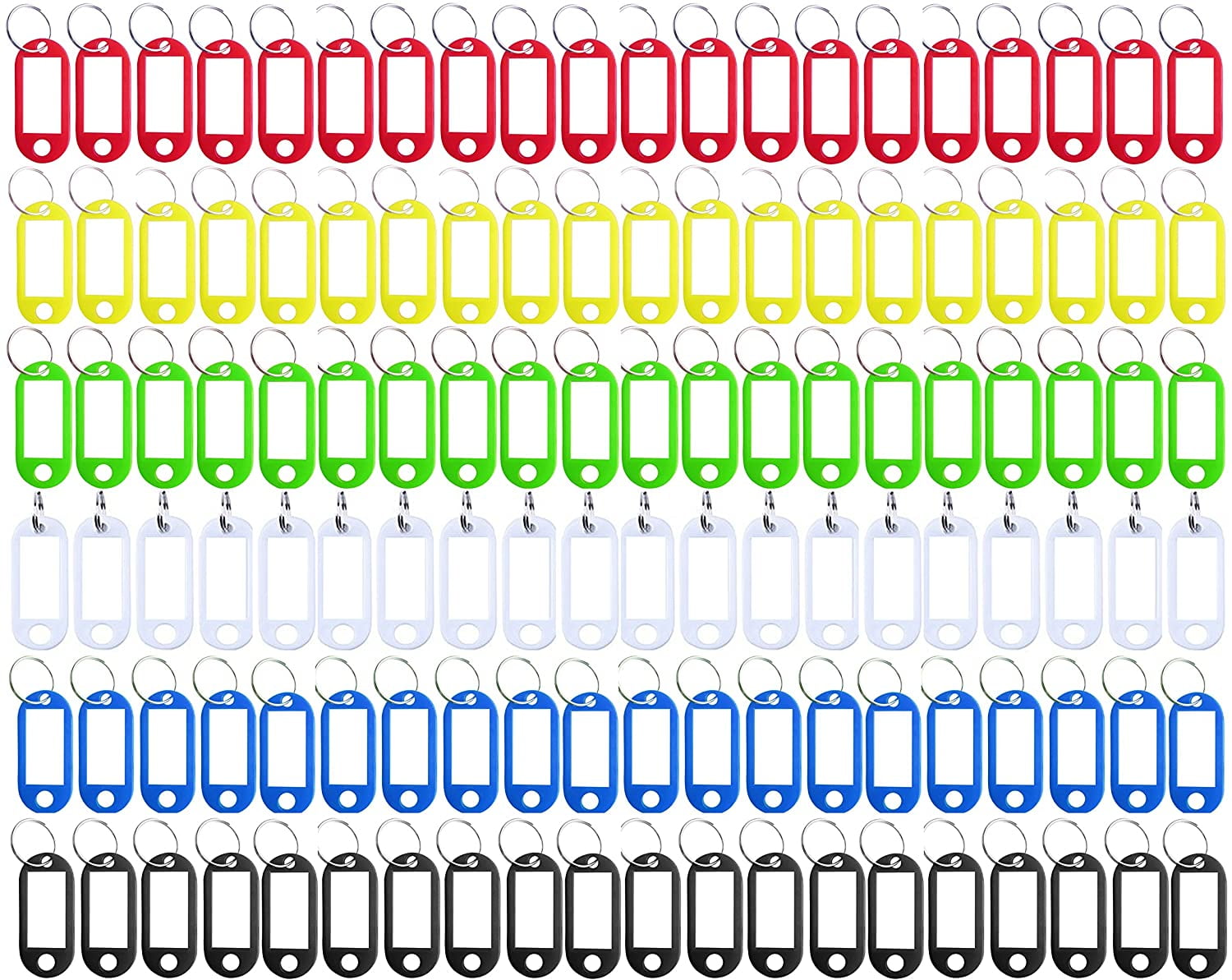 Key Tag 120 Pcs Assorted Color Plastic Coded Key ID Label Tags Split ...