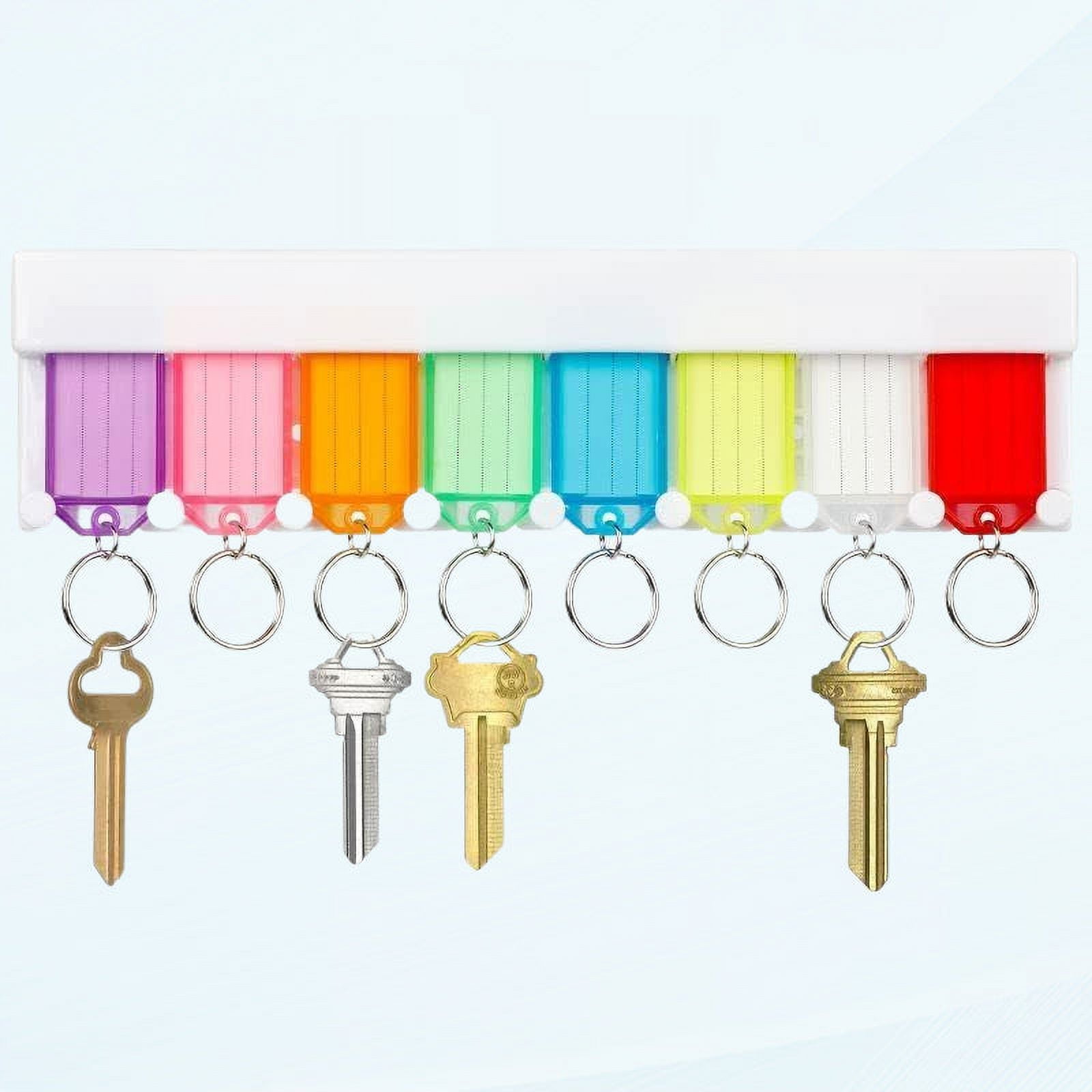 Key Tag Holder Slotted Plastic Wall Mount Keychain Organizer with Clear ...