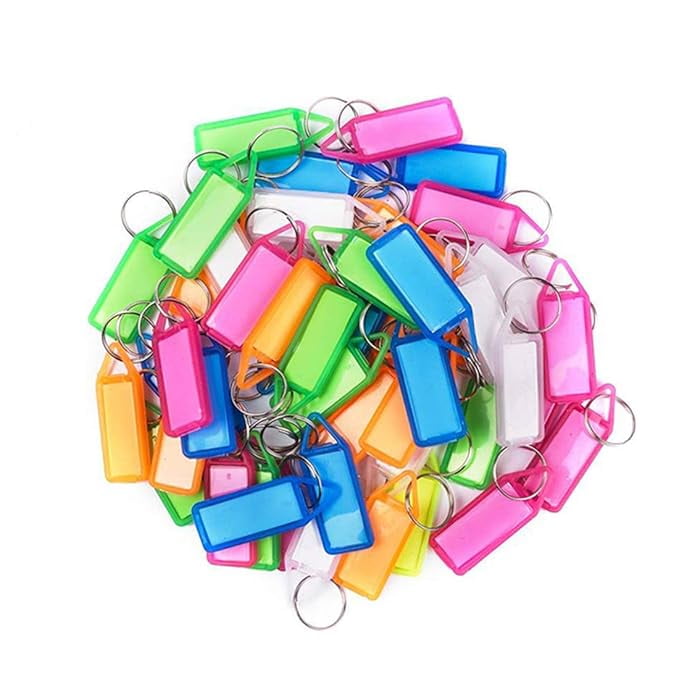 Key Tag Multicolor Keyring & Keychain with Name Tag Labels Assorted ...