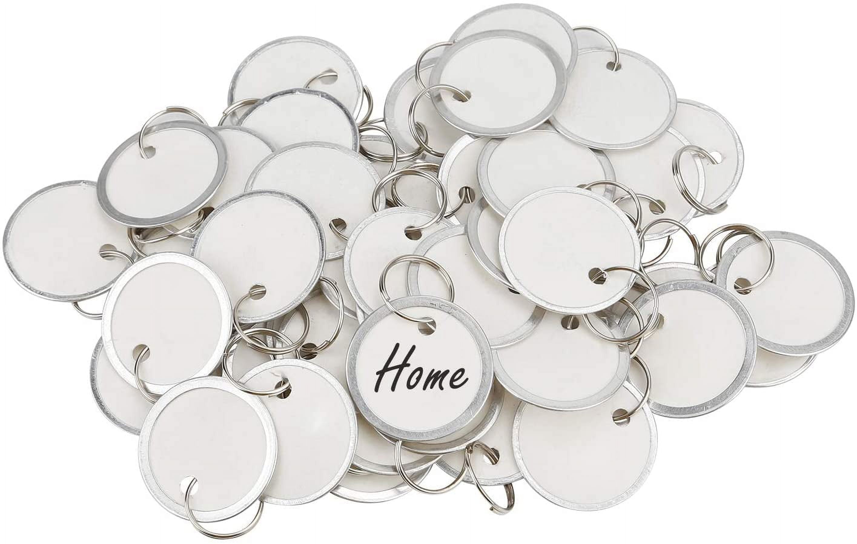 Key Tags 2.5 cm White Paper Labels Writable Round Plastic Key Chain ...
