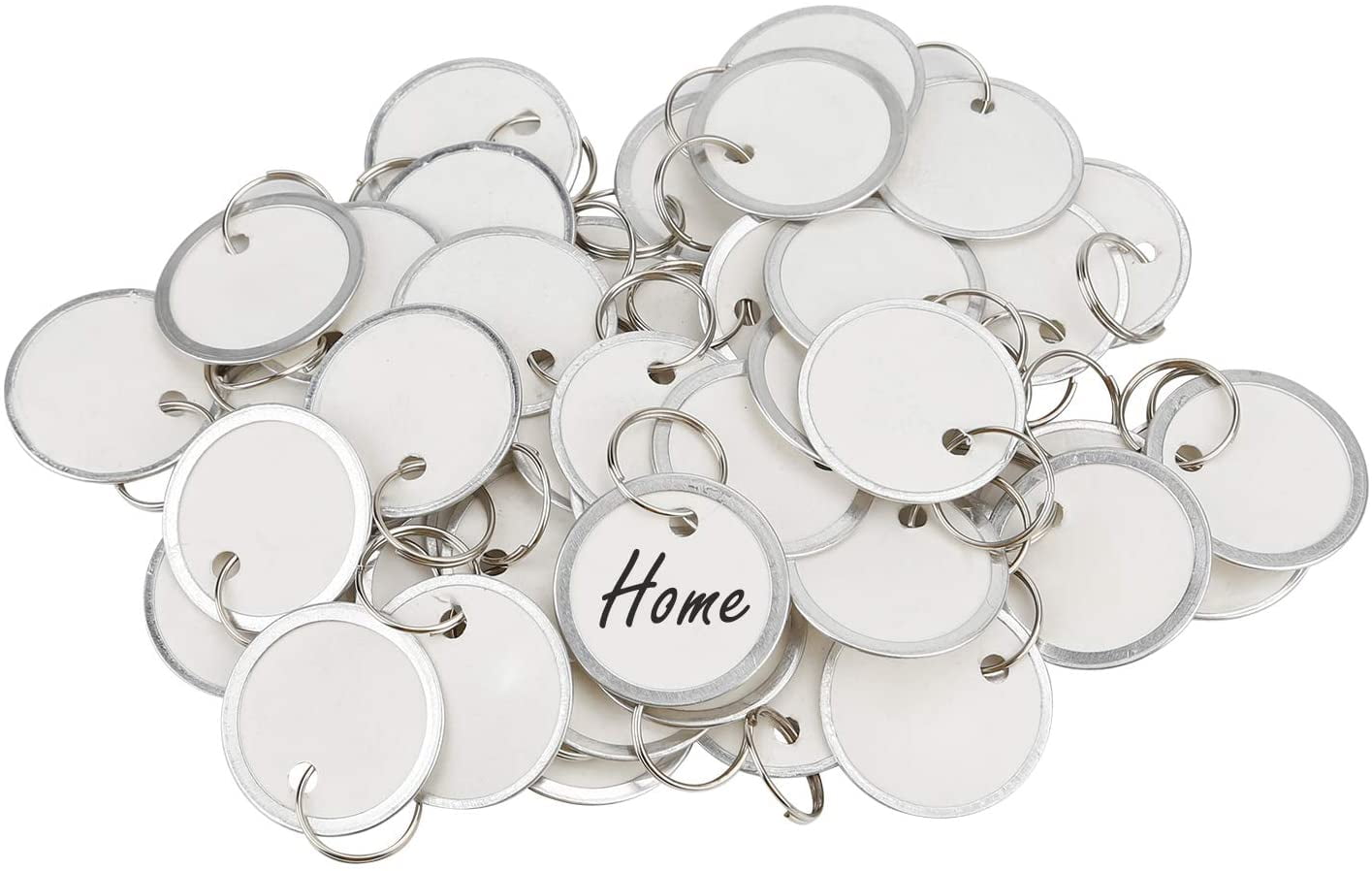Key Tags 2.5 cm White Paper Labels Writable Round Plastic Key Chain ...