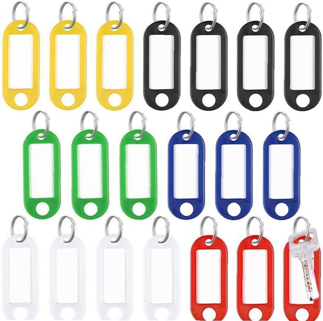 Key Tags 30pcs Colorful Plastic Keychain Key Tags Label Numbered Name ...