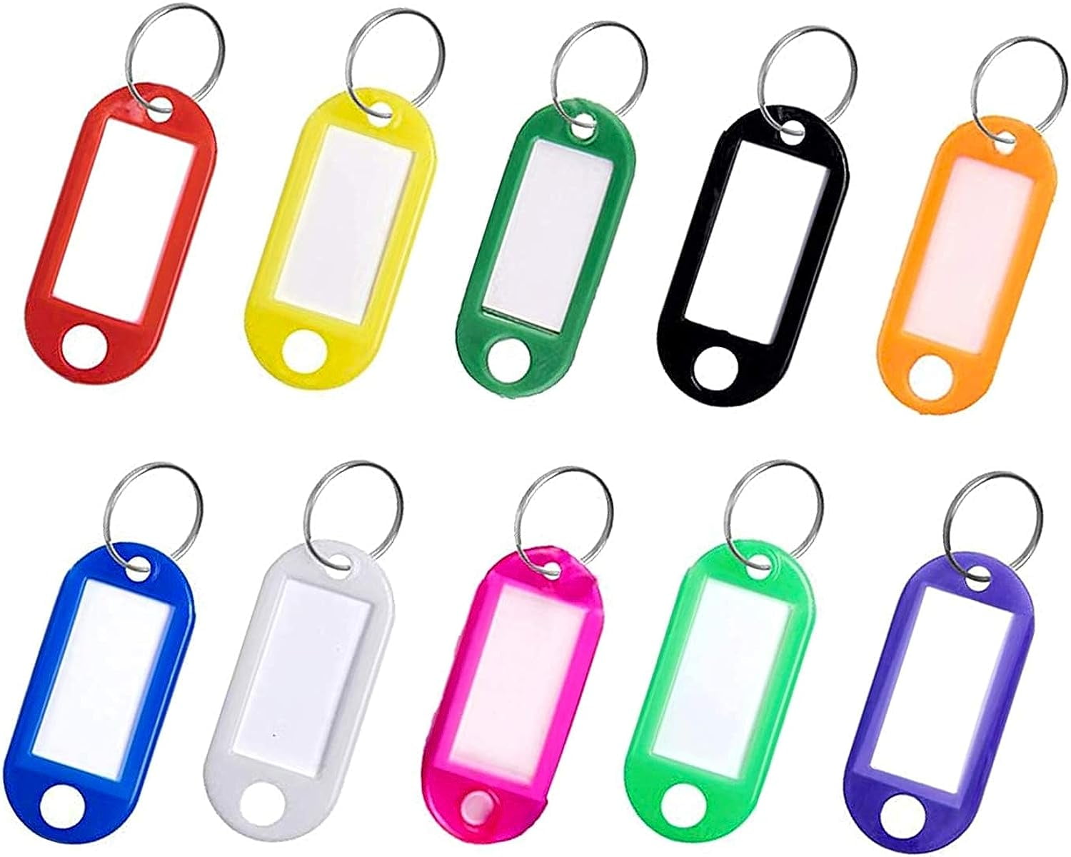 Key Tags,40 Pack Plastic Key Ring with Label ID Key Fobs for Hotel ...
