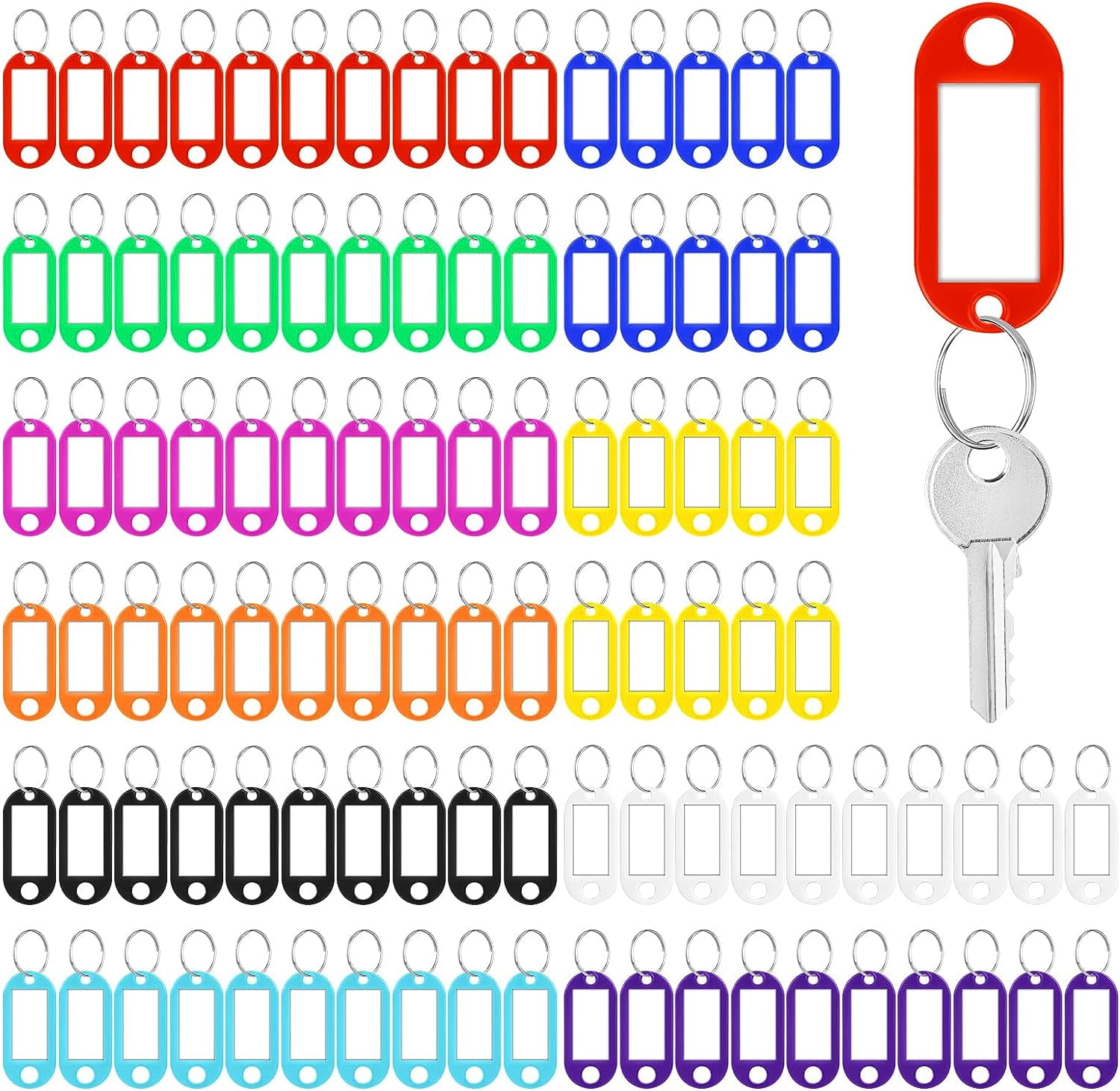 Key Tags with Labels, 100 PCS Key Tags with Split Ring, Sturdy ...