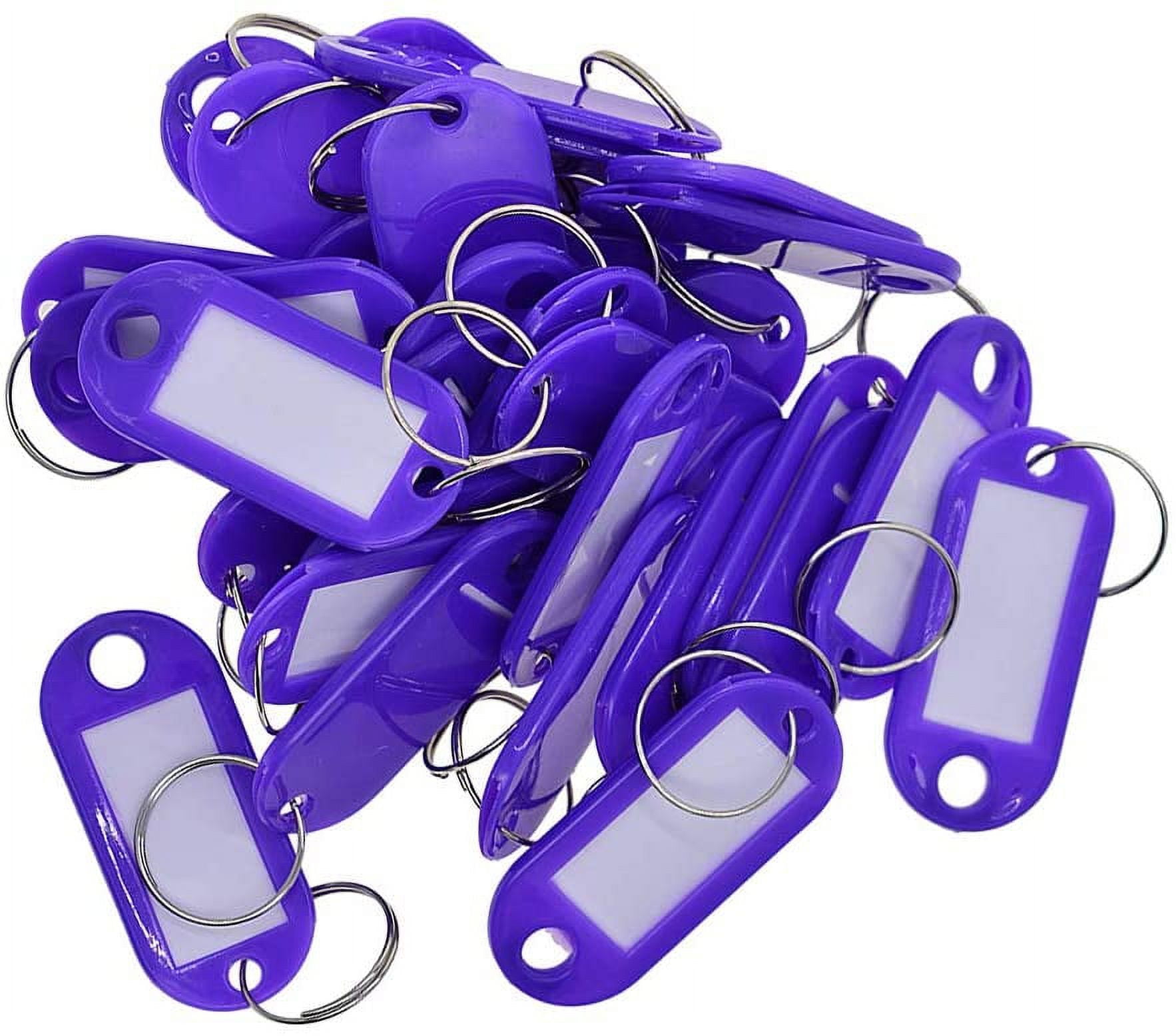 Key Tags Plastic Key Rings ID Tags Name Label Key Fob of 50, Portable ...