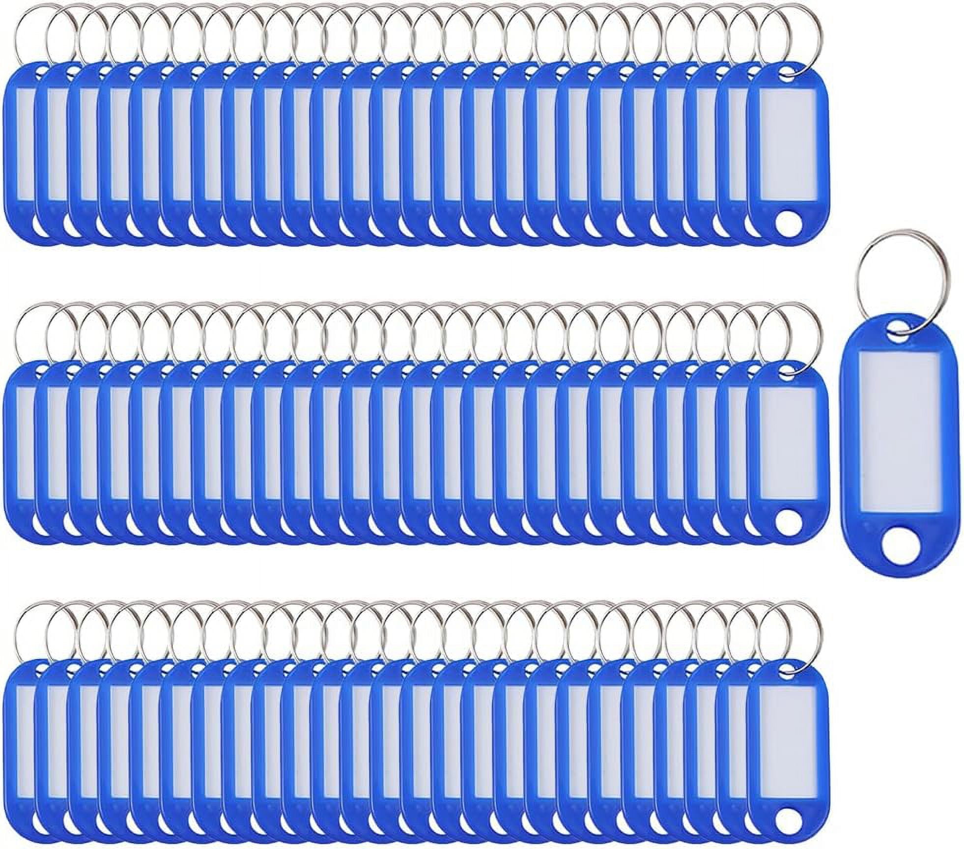 Key Tags SENRISE 100 Pieces Keyring Tags Key Labels Plastic Key Fobs Id ...