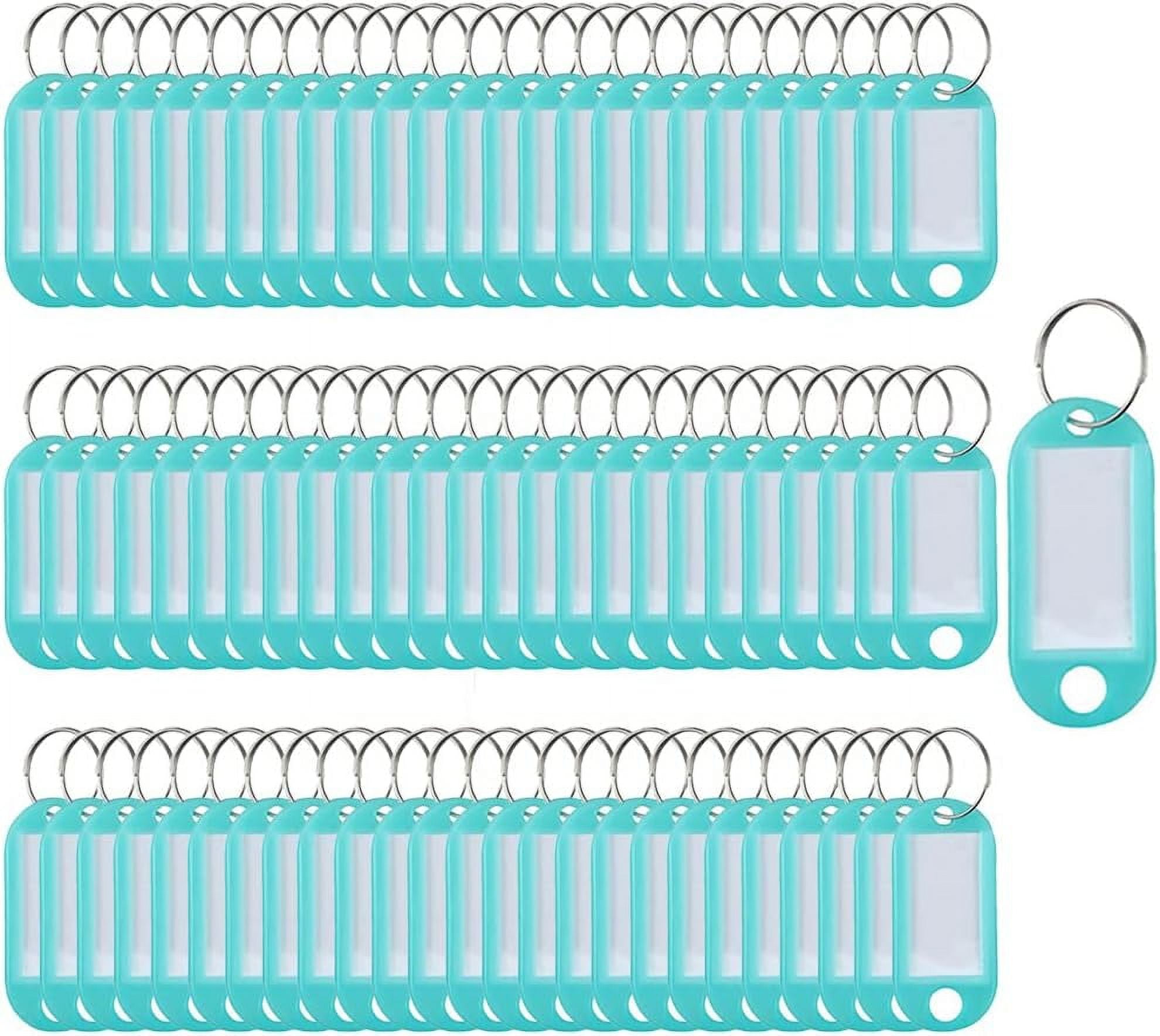 Key Tags SENRISE 100 Pieces Keyring Tags Key Labels Plastic Key Fobs Id ...