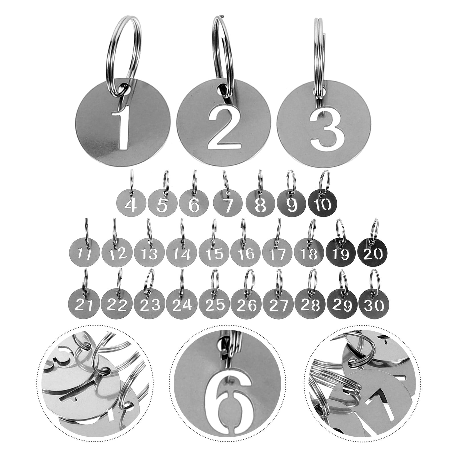 FRCOLOR Key Identifiers Number Id Tags Black Stainless Steel 30Pcs ...