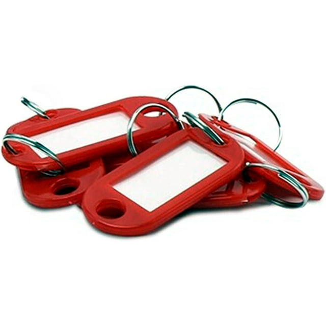 Key Tags with Labels and Split Rings Set,10 Colors Plastic ID Label Tag ...