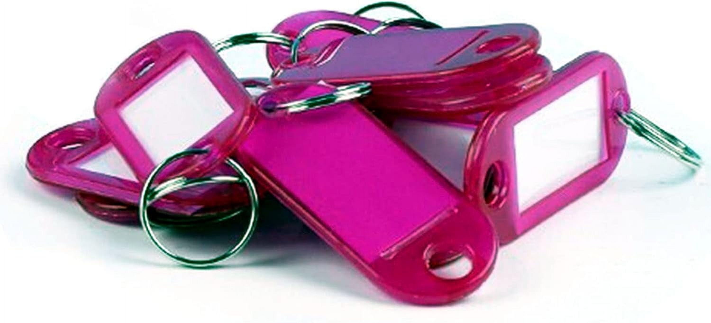 Key Tags with Labels and Split Rings Set,10 Colors Plastic ID Label Tag ...