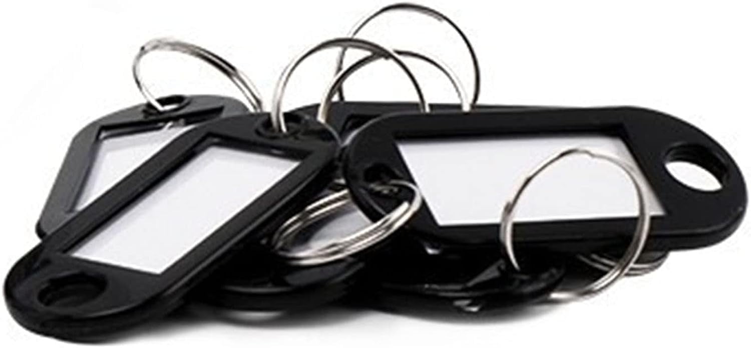 Key Tags with Labels and Split Rings Set,10 Colors Plastic ID Label Tag ...