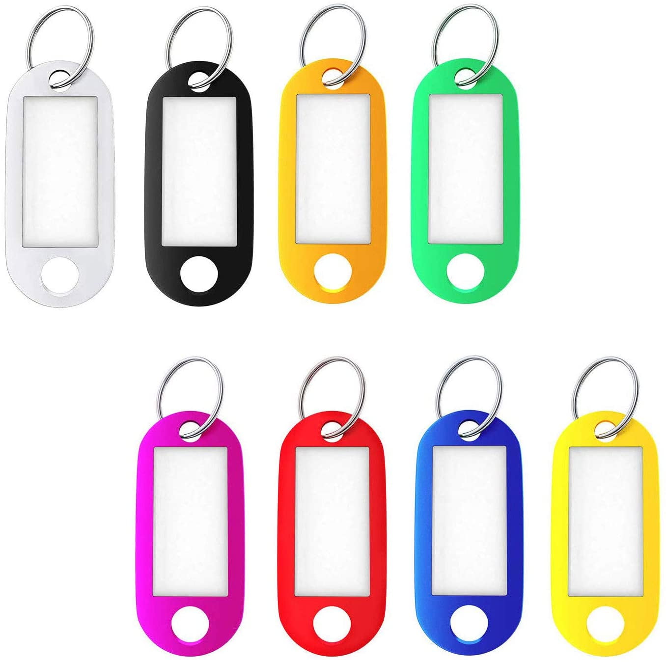 16Pcs Key Tags with Split Ring, Key Fobs Labels ID Keyring Tags, 8 ...