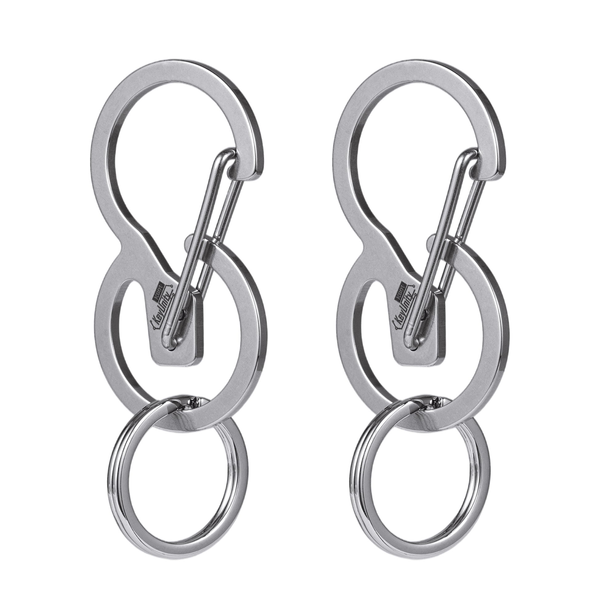 Key Unity Stainless Steel Keychain Carabiner Clip, 2 Pack B Shape Quick Release Key Holder for ...