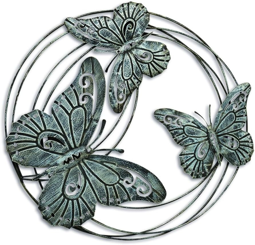 Key West 3 Dancing Butterflies, Dynamic Roundel, Bas Relief, Wall ...