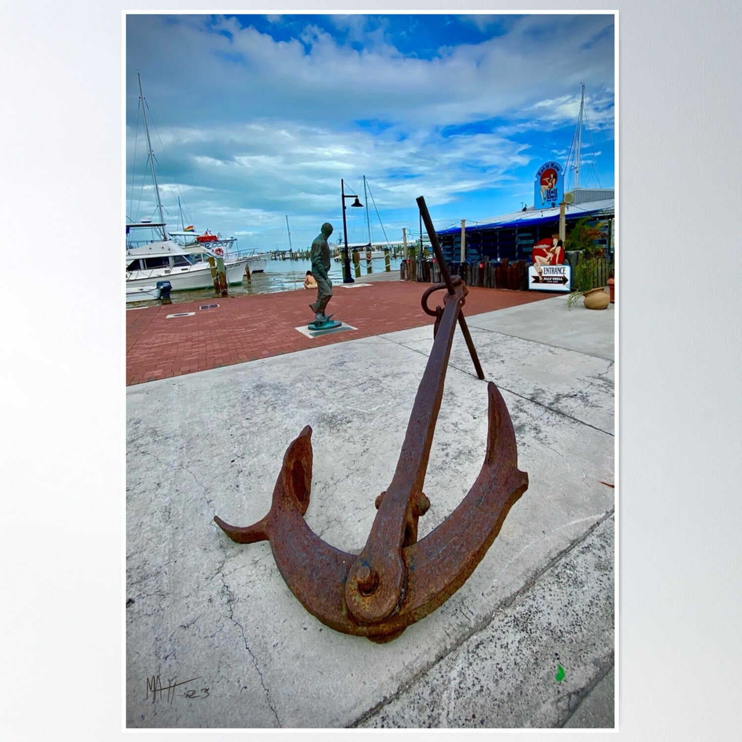 Key West Anchor Poster Wall Art, Modern Wall Decor, 12x18 UNFRAMED ...