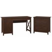 Somerset 72W Desk with Hutch and Bookcase in White - Engineered Wood ...