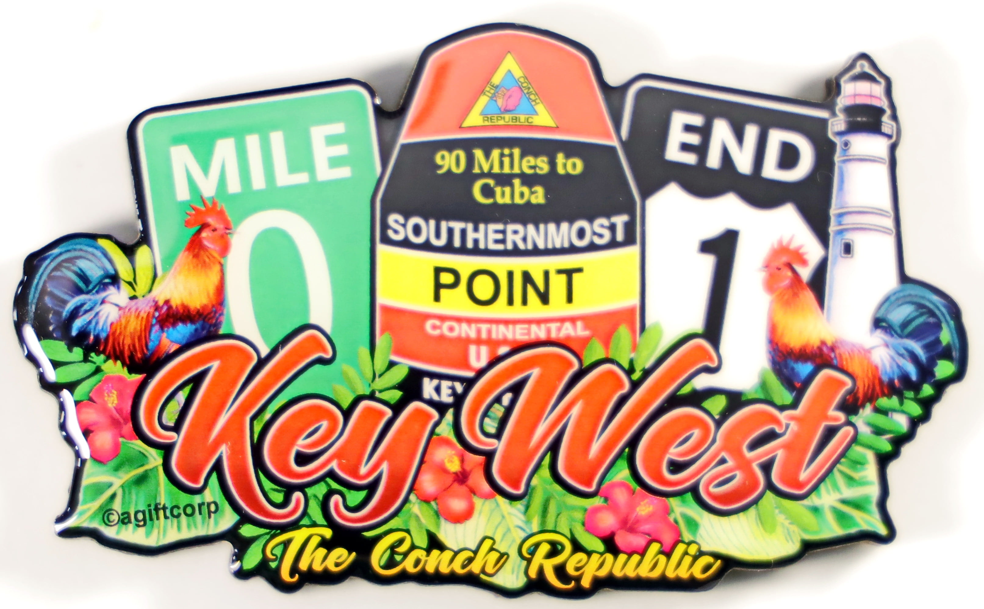 Key West Florida Attractions MDF Magnet 4" x 2.75" x 0.25" - Walmart.com