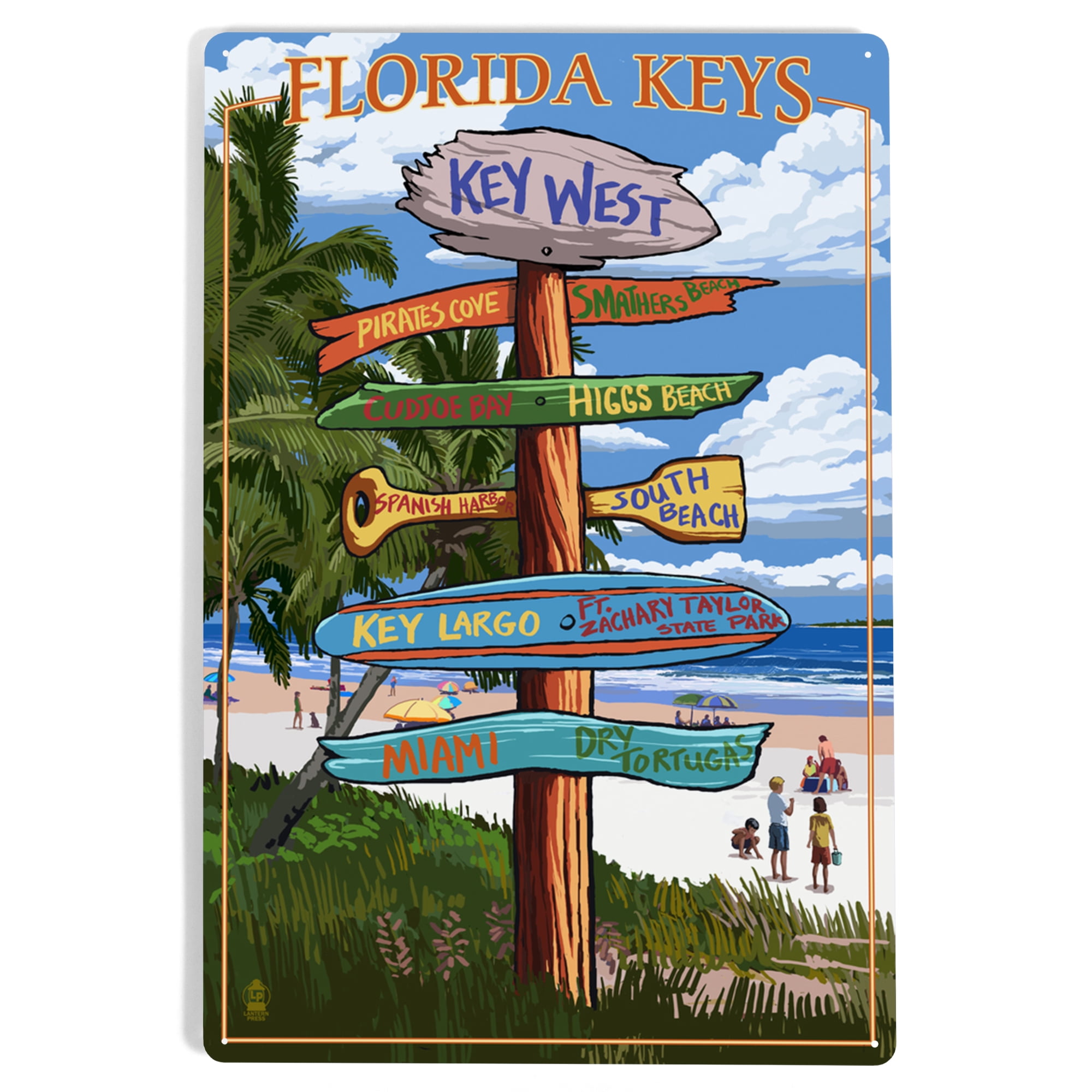 Key West, Florida, Destinations Sign (12x18 Aluminum Art, Indoor ...