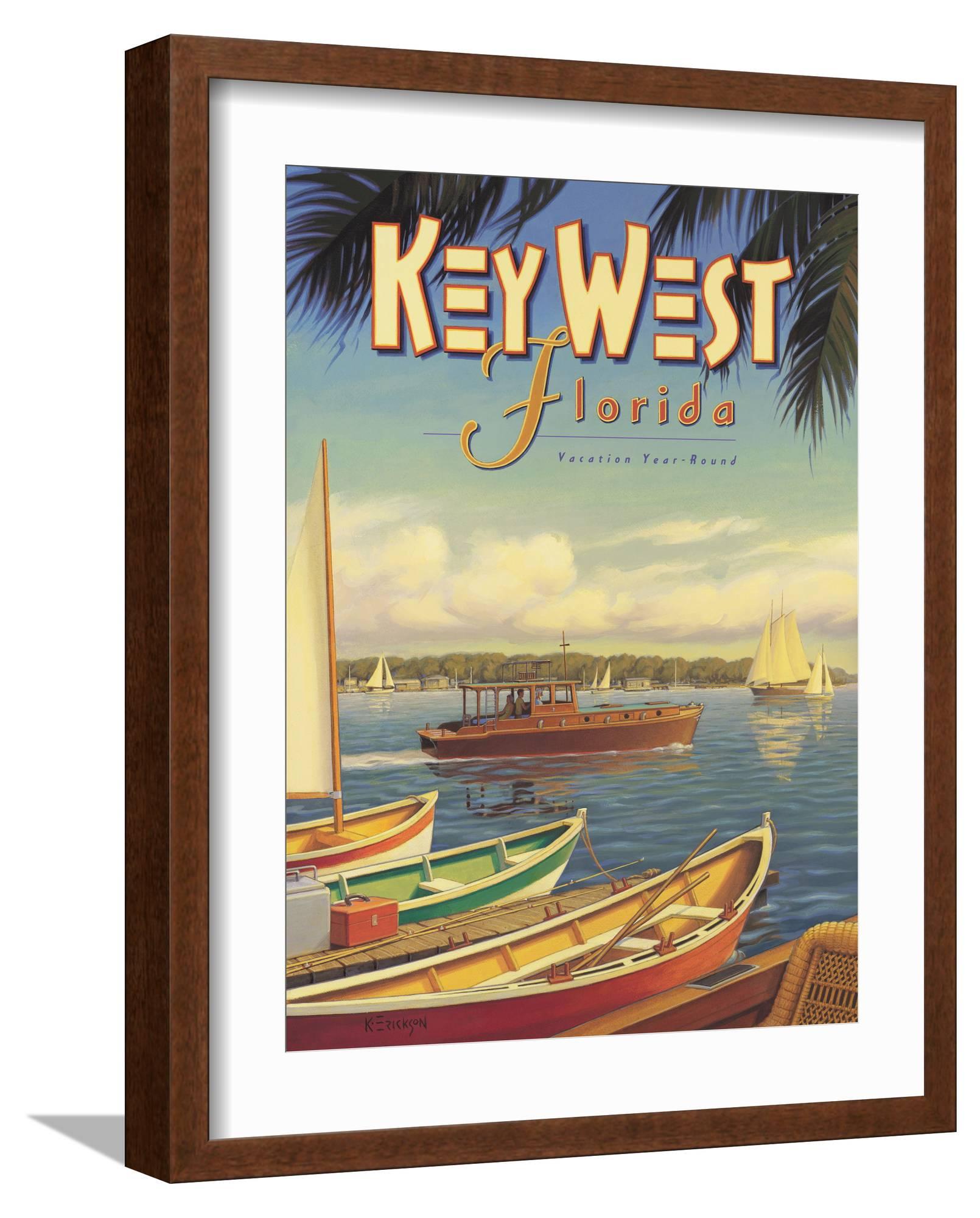 Art.com Key West Florida Giclee Print by Kerne Erickson, Brown Frame ...