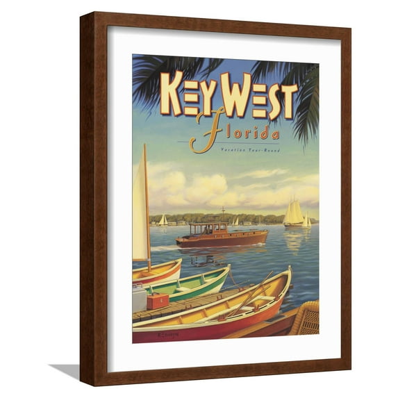 Art.com Key West Florida Giclee Print by Kerne Erickson, Brown Frame ...