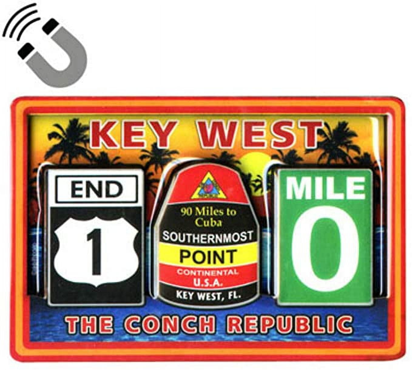Key West Florida Icons Dual Layer mdf magnet 2.25 x 3.5 - Walmart.com