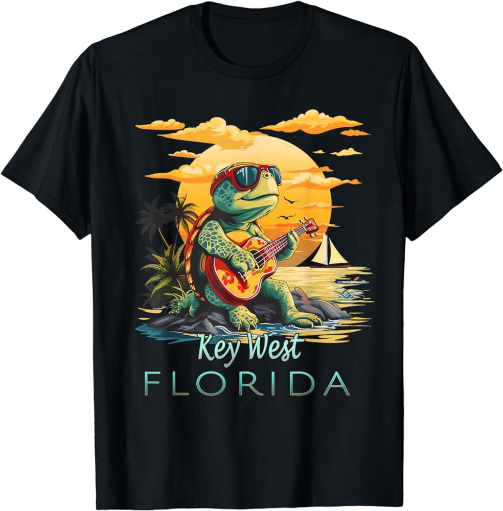 Key West Florida Keys Vacation Turtle T-Shirt - Walmart.com