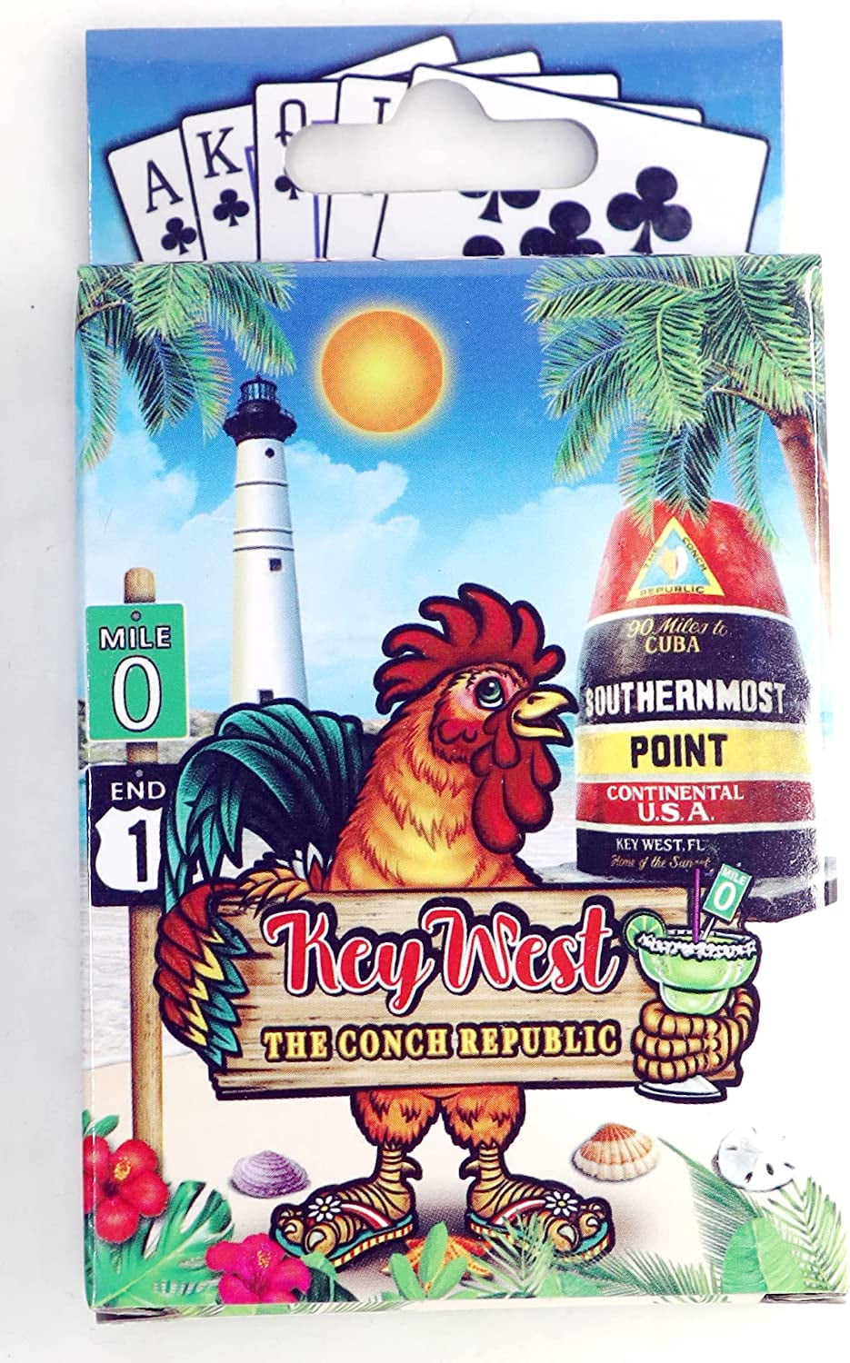Key West Florida Rooster Collectible Souvenir Playing Cards with Header ...