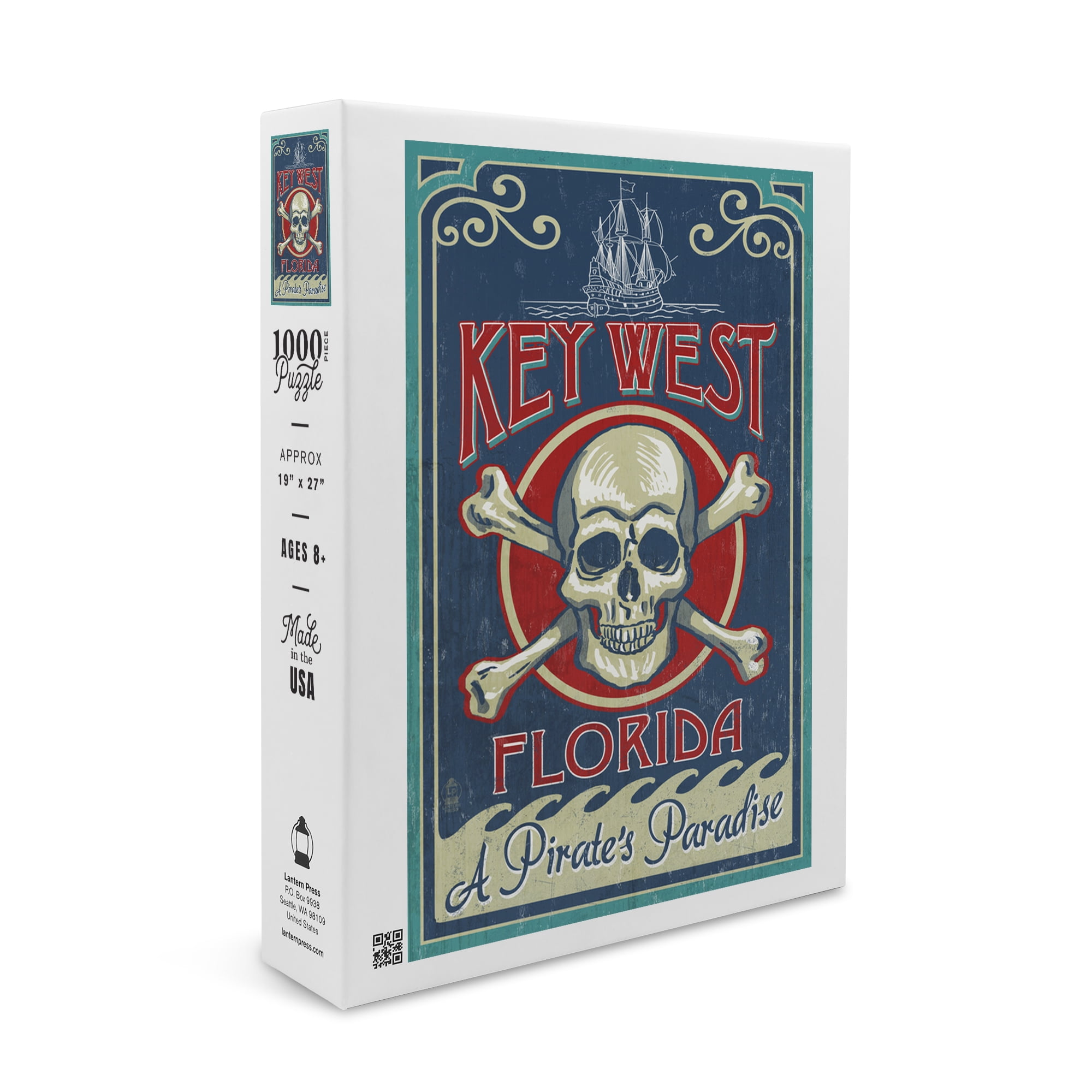 Key West, Florida, Skull and Crossbones (1000 Piece Puzzle, Size 19x27 ...