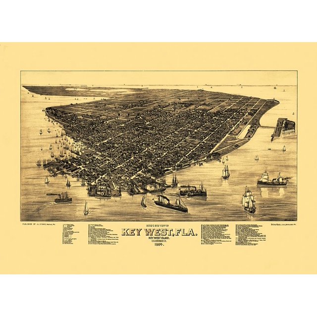 Key West Florida - Stoner 1884 Poster Print by Stoner Stoner (36 x 24 ... Key West Florida - Stoner 1884 Poster Print by Stoner Stoner (36 x 24 ...