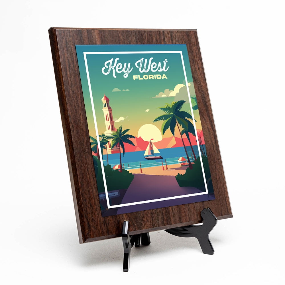 Key West Florida, Wooden Frame 5x7 Decorative Wall Plaque With Easel ...