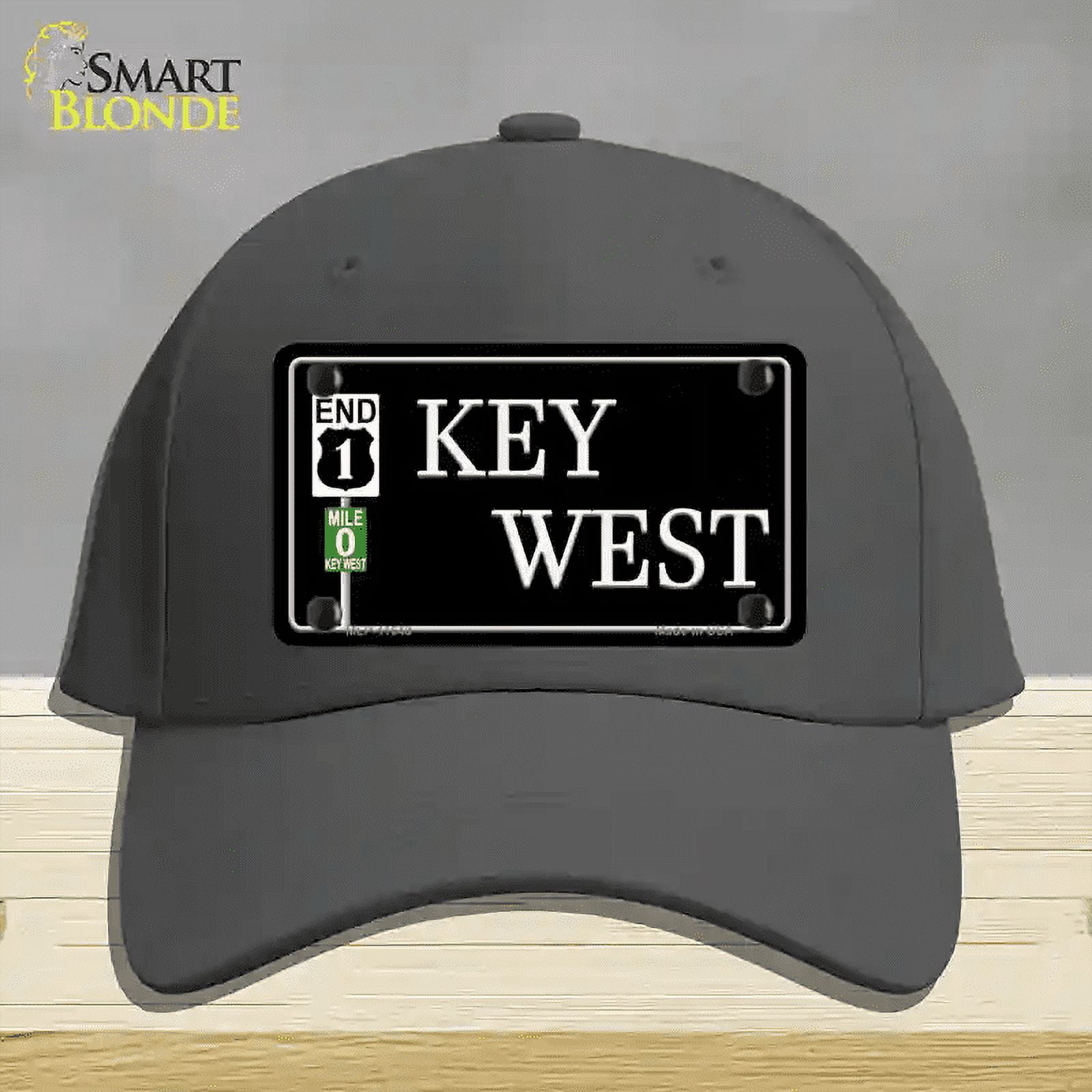 Key West Highway Sign Novelty License Plate Hat Cotton Charcoal ...