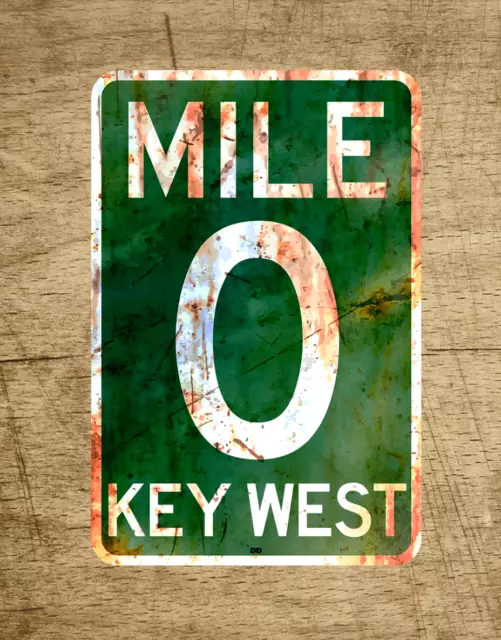 Key West Mile Decal Sticker Atlantic Ocean Florida Aa Sticker Rusted X ...