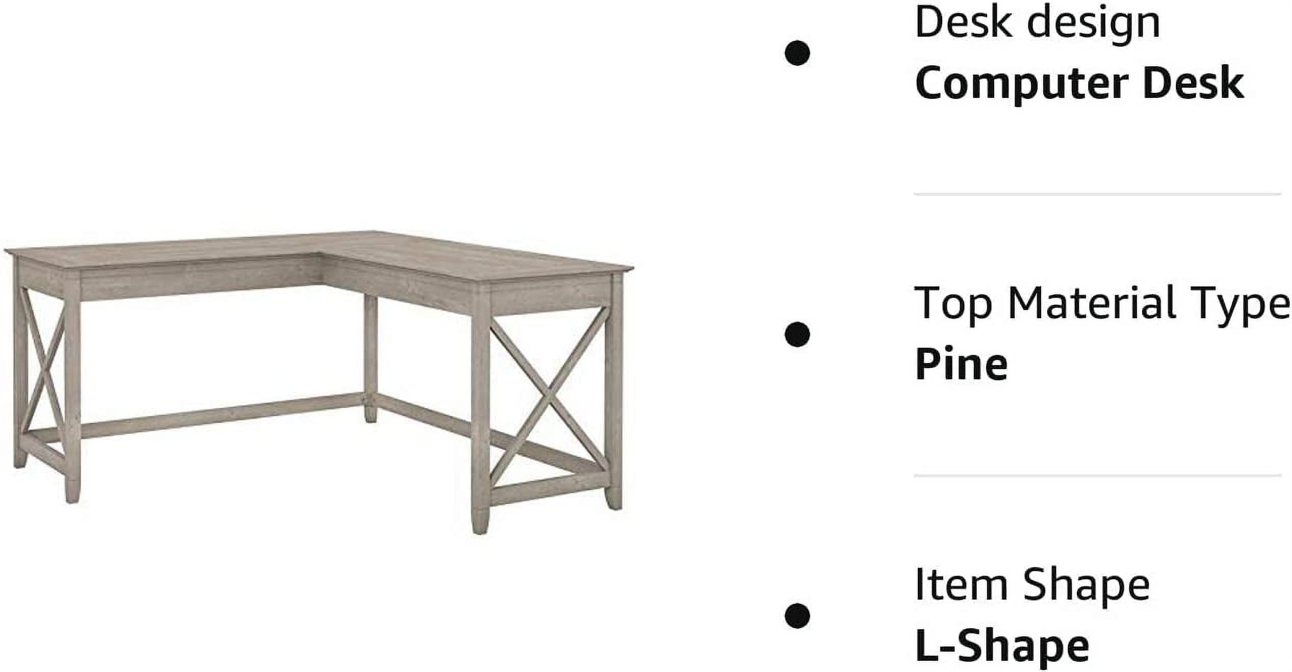 Key West Modern Farmhouse Writing Desk for Home Office 60W Dark Gray ...