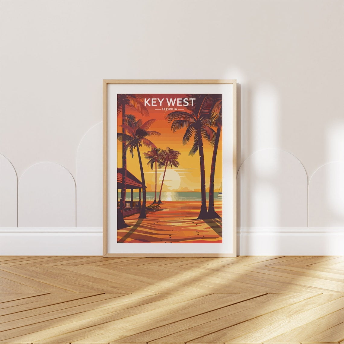 Key West Poster Sunset Scenic Coastal Art Print, Unframed Poster Size ...