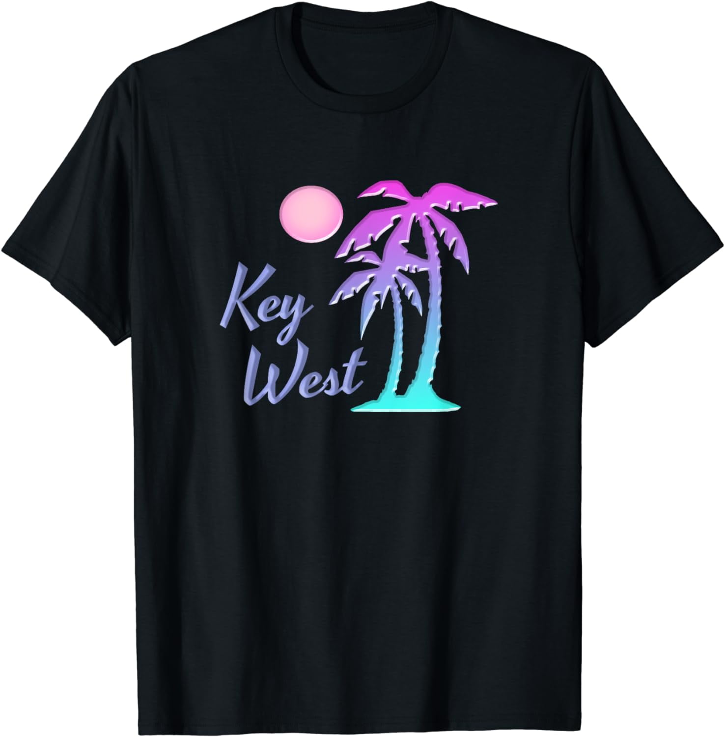 Key West Souvenir Sun Sunset Palm Tree Florida Keys Cotton T-Shirt ...
