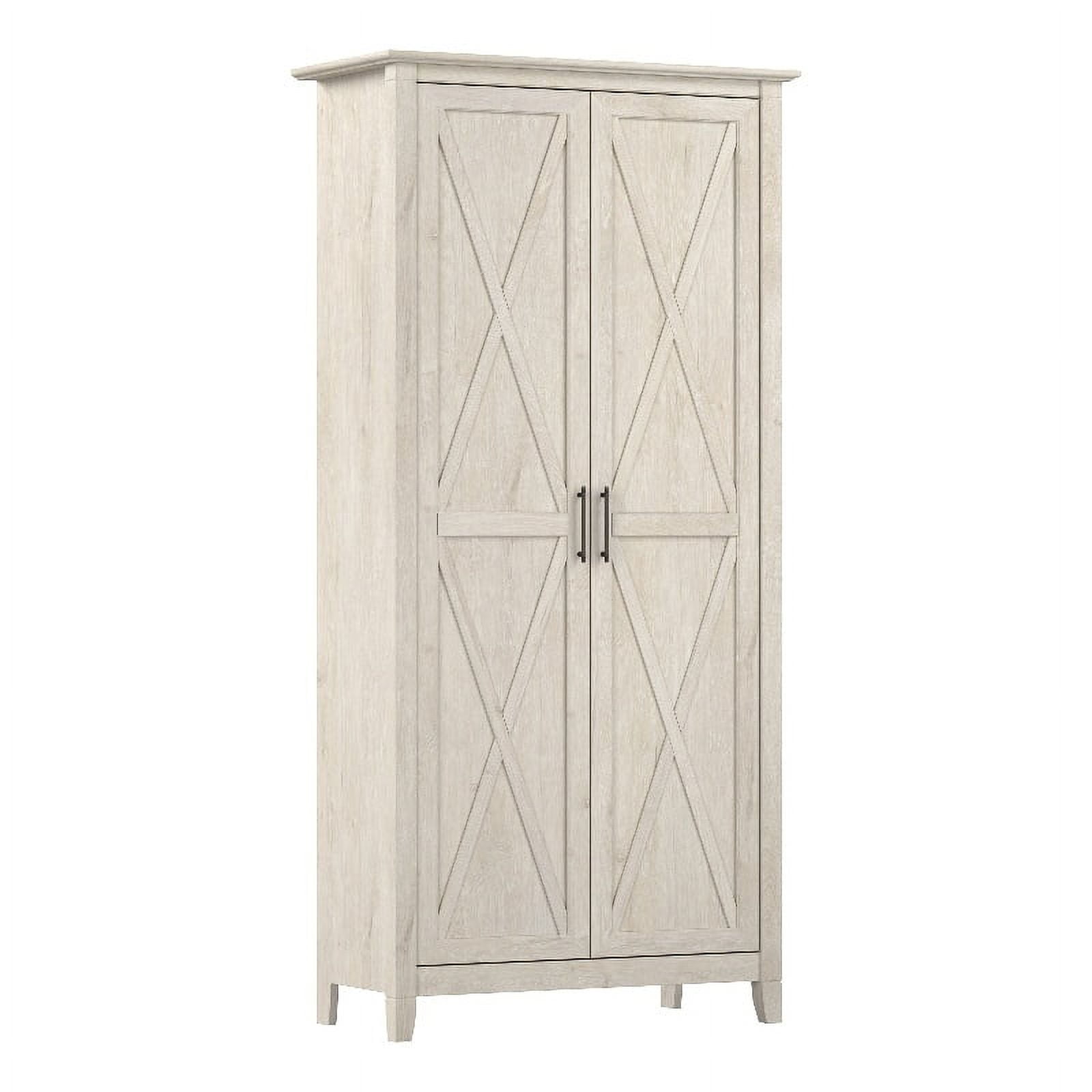 Key West Tall Storage Cabinet with Doors in Linen White Oak ...