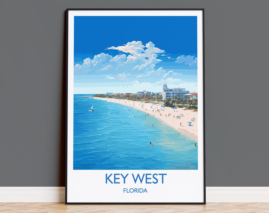 Key West Travel Poster, Travel Print Of Key West , Key West Gift ...
