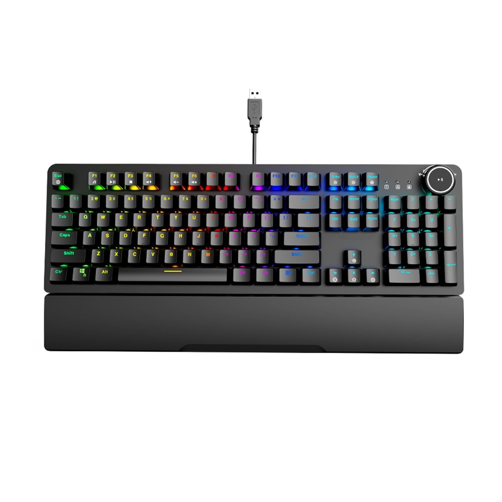 Key Wired Keyboard Computer Accessories RGB Backlit Game Mechanical ...
