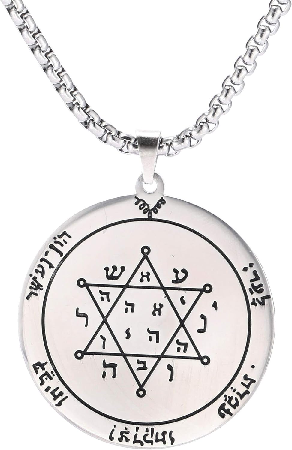 Key of Solomon Seal Pendant Necklace Gold Stainless Steel Pentacle ...