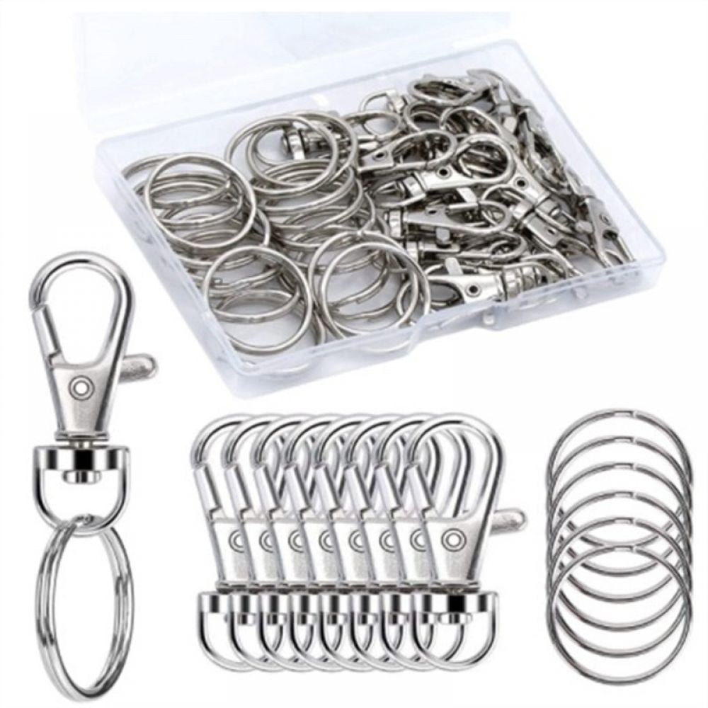 Key ring, 100 pieces carabiner key chain crafts - Walmart.com