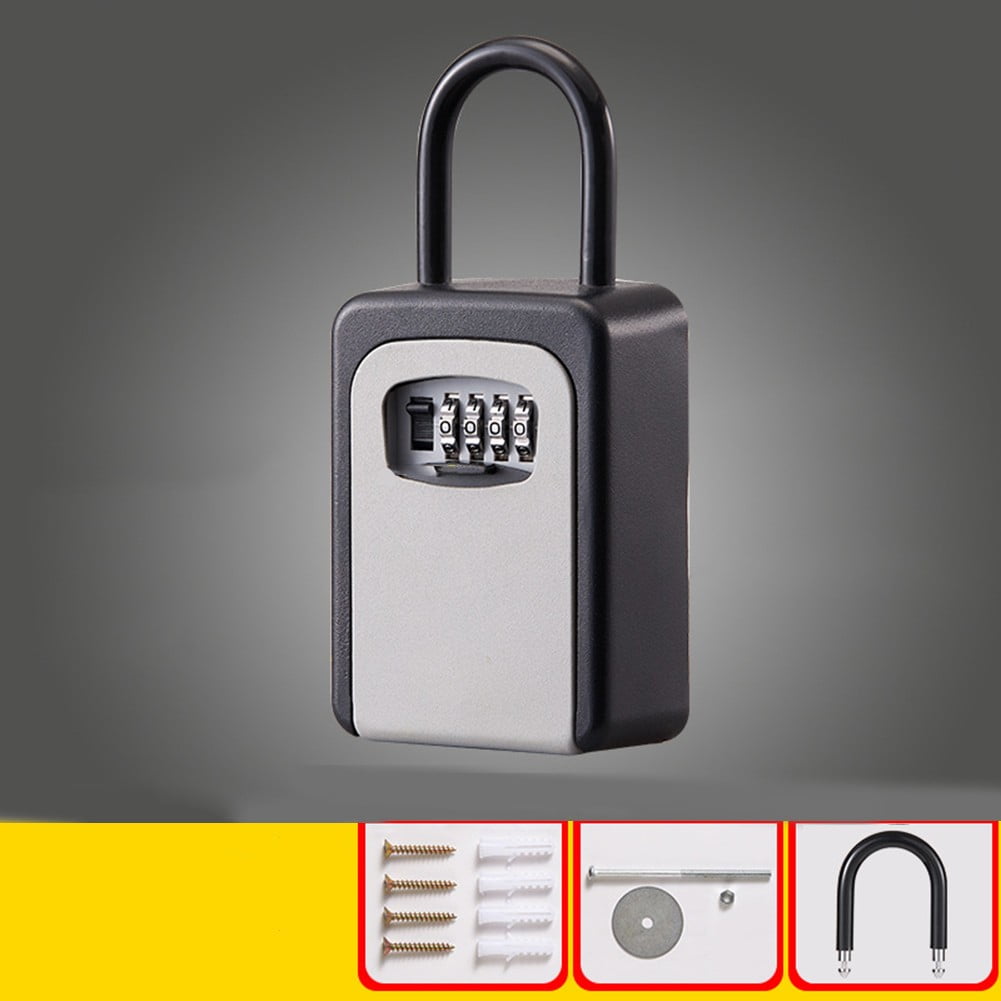 Key safe lock box outdoor key lock box storage key full metal storage jar Gray - Walmart.com