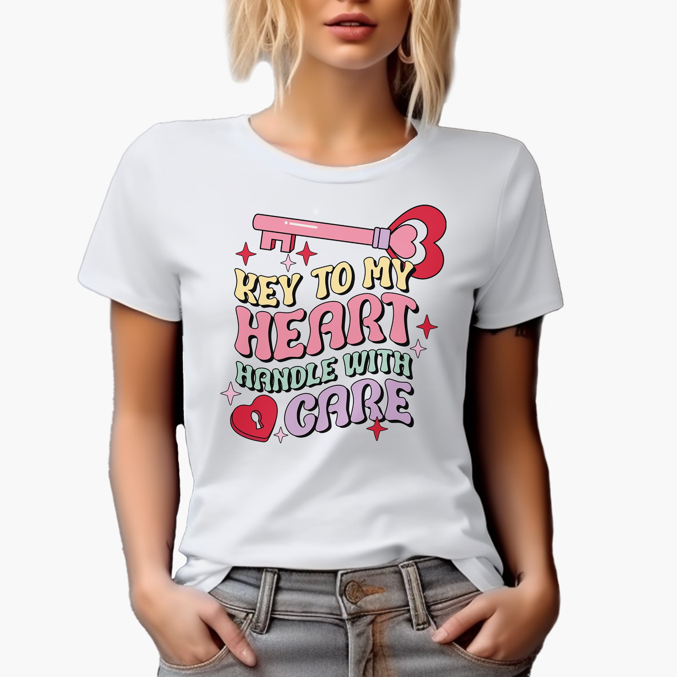 Key to My Heart, Handle with Care, Retro Groovy Wavy Valentine's Day ...