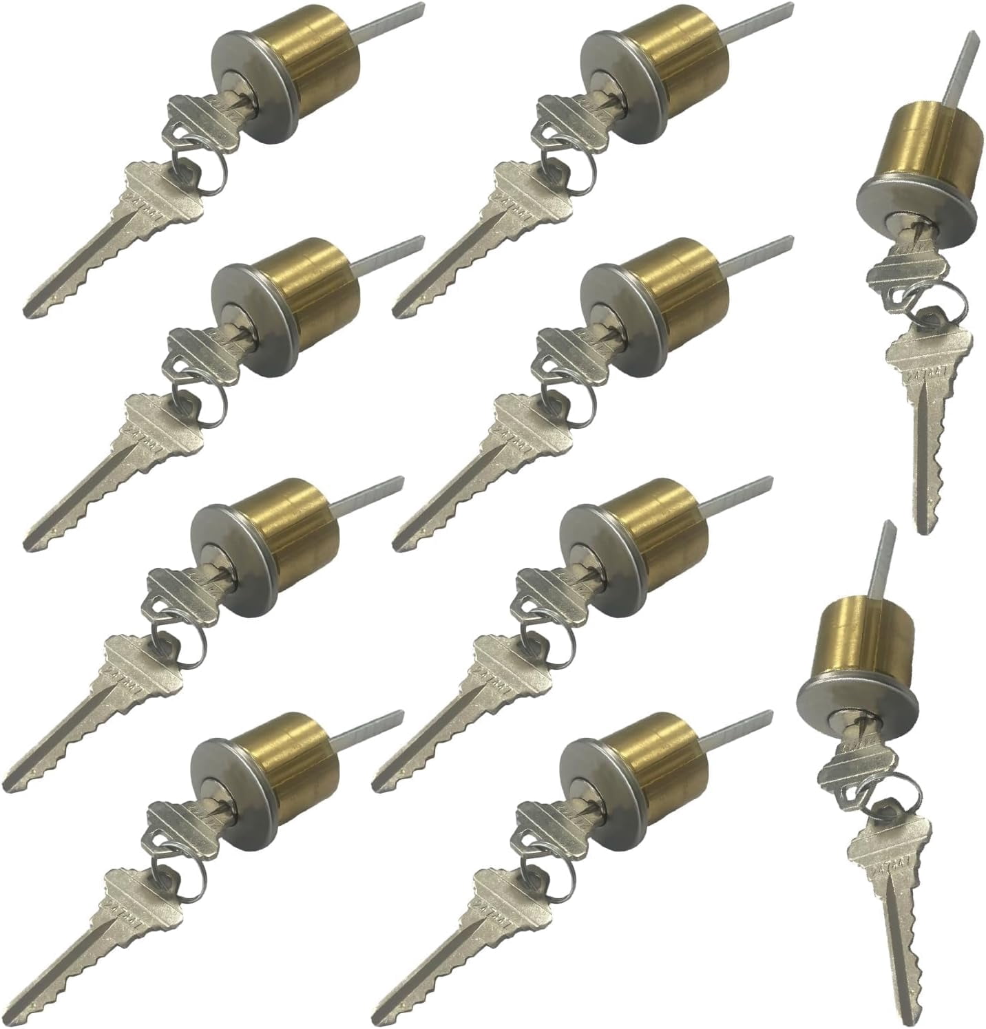 Key4less Rim Cylinder Keyway Satin Chrome | Exit Device Panic Bar ...