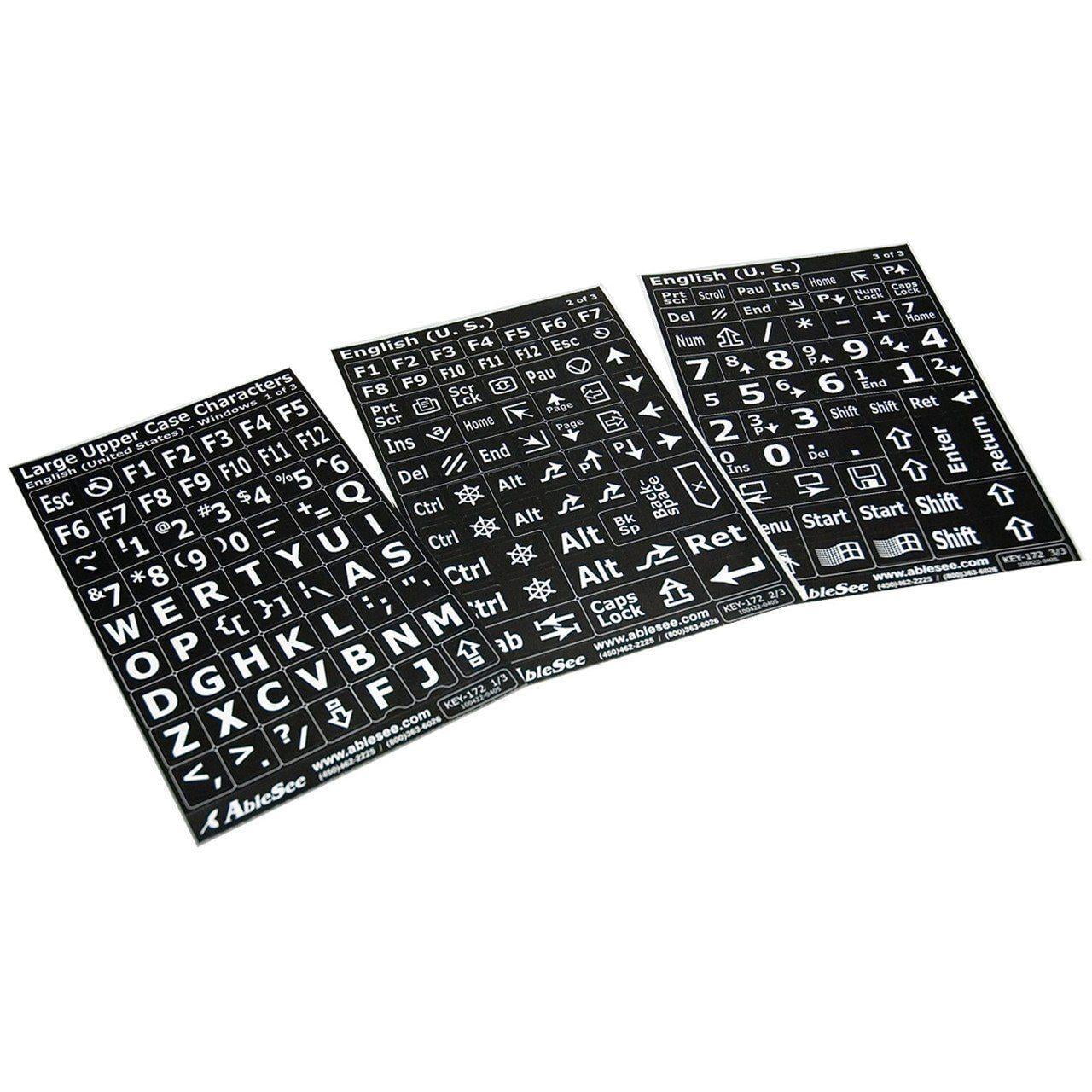 KeyBoard Labels White on Black - Walmart.com