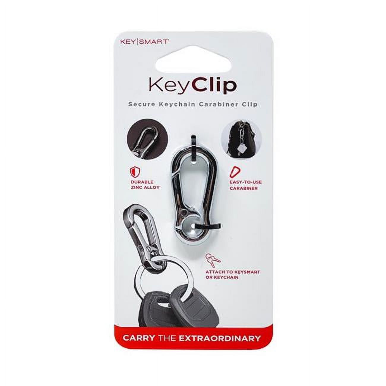 KeySmart KeyClip Stainless Steel Silver Carabiner Key Chain - Walmart.com