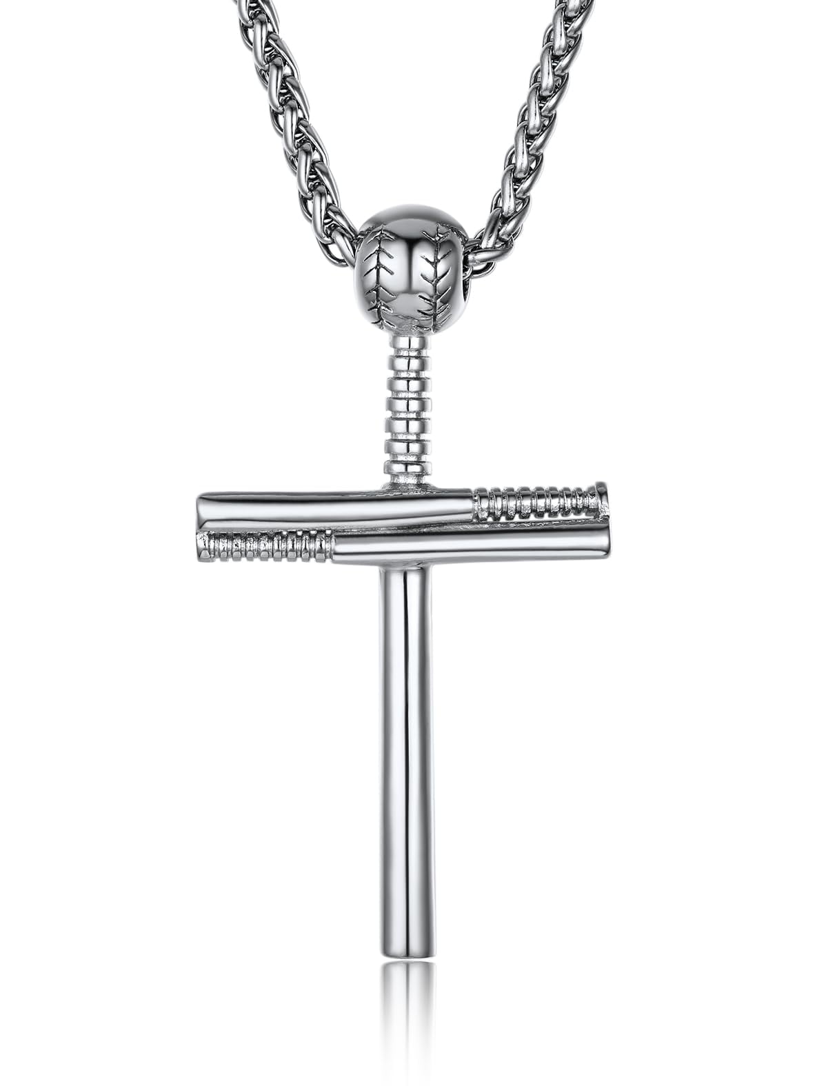 KeyStyle Baseball Pendant Necklaces for Men Stainless Steel Chain ...